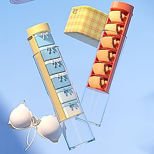 degtnb Underwear Drawer Organizer, Socks Organizer Separate Compartments Dustproof Plastic 6 Cells Underpants Ties Bras Storage Box