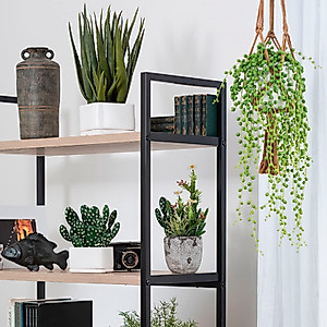 ROXXY GREEN DECOR Artificial String of Pearls Plant - 3 Pack Faux Fake Hanging Succulent Pearl Plants for Home, Kitchen, Office, Wedding, Garden or Craft Art Decor