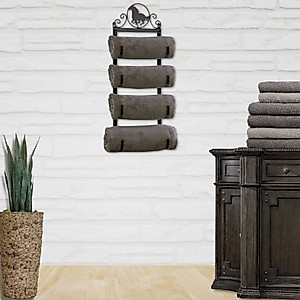 Rustic Metal Horse Towel Roll Wall Rack - Western Farmhouse Country Bathroom Décor