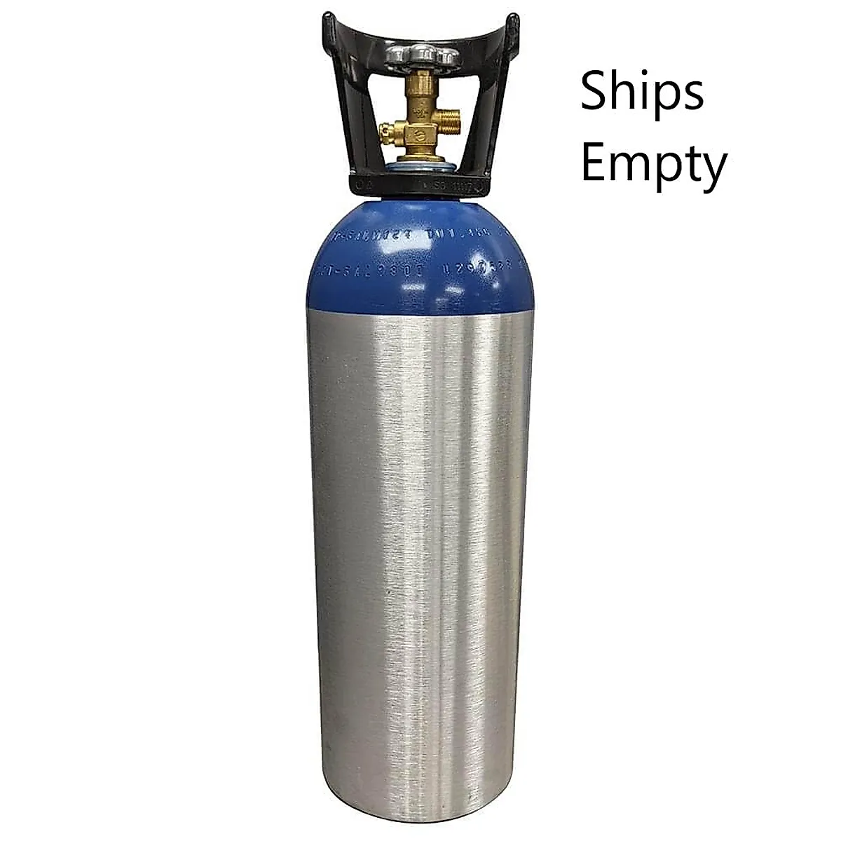 New 20 lb. Aluminum Nitrous Oxide Cylinder Tank with CGA326 Valve & Handle - DOT Approved Silver