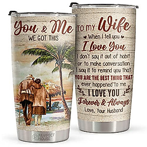 Pawfect House Vintage Iced coffee Tumbler 20oz Wife Gifts - We Got This - Anniversary Birthday Gifts for Wife & Gifts - Mothers Day Gifts for Wife From Husband Valentine Gifts for Women