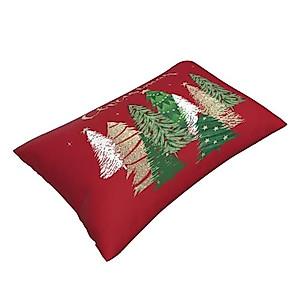 AELUTYSH Red Christmas Pillow Covers 12x20 Inch Set of 2, Christmas Tree Gold Star Decorative Throw Pillows Winter Pillow Case Holiday Christmas Decor Lumbar Cushion Cover for Home Sofa Couch