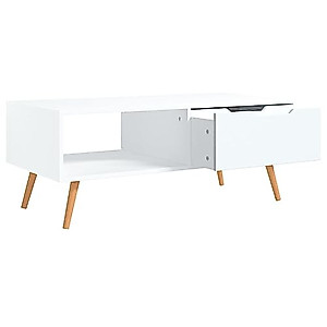 UTSRABFA Living Room Table Coffee Table Storage Tables Console Table White 39.4"x19.5"x16.9" Engineered Woodfor Living Room,Home,Office,Living Meeting Room