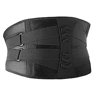 UOOD Low Back Support Belt - Lumbar Support Brace with Reinforcing Springs - Adjustable Elastic Men Womens Belt Sport Lumbar Brace, Pain Relief and Injury Prevention Relieves Pain (Size : L)