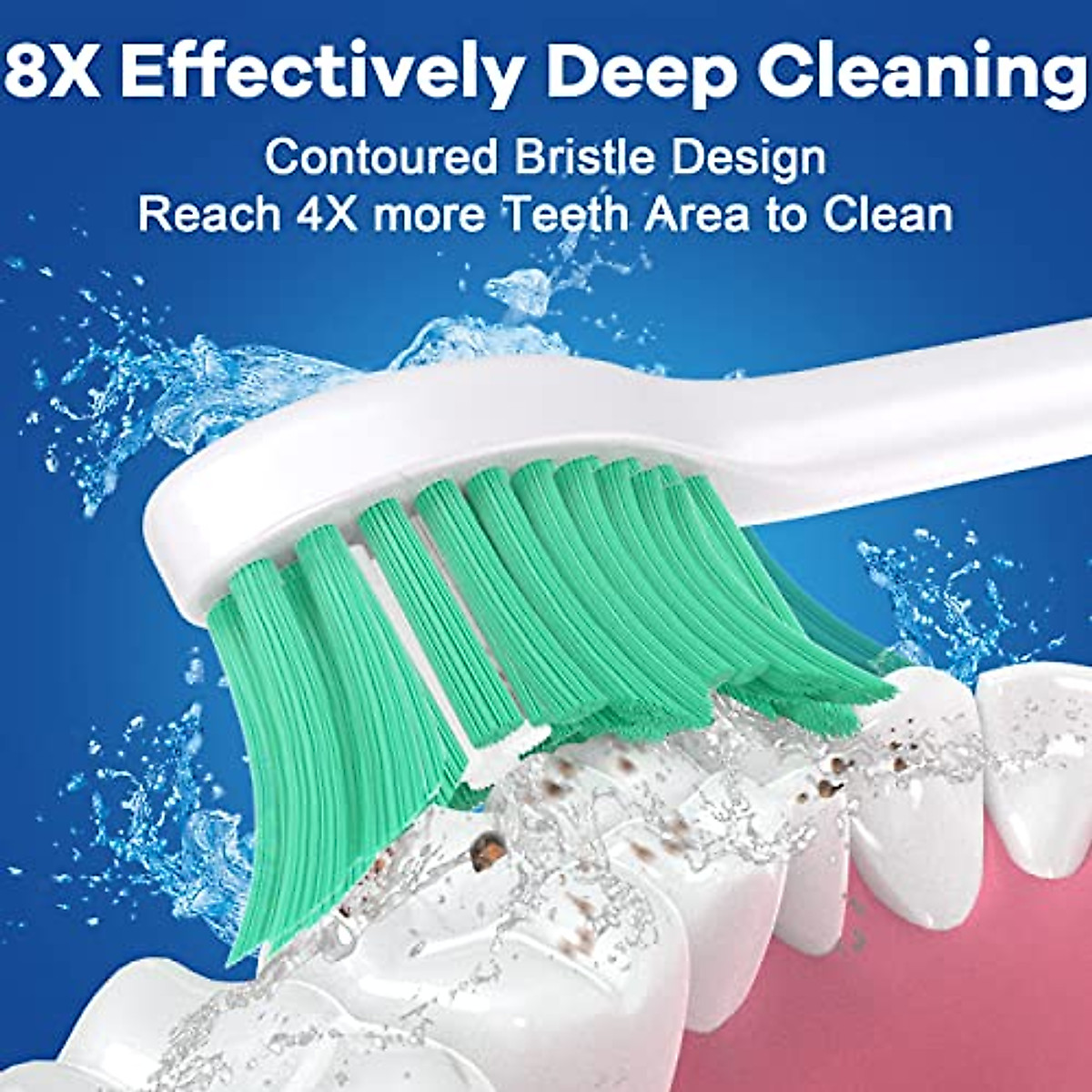 BrightDeal Toothbrush Heads for Philips Sonicare Essence Elite Advance Xtreme CleanCare E-Series Electric Sonic Screw-on Brush Replacement HX7022/66 HX7023 HX7001 with Cap, 6 Pack