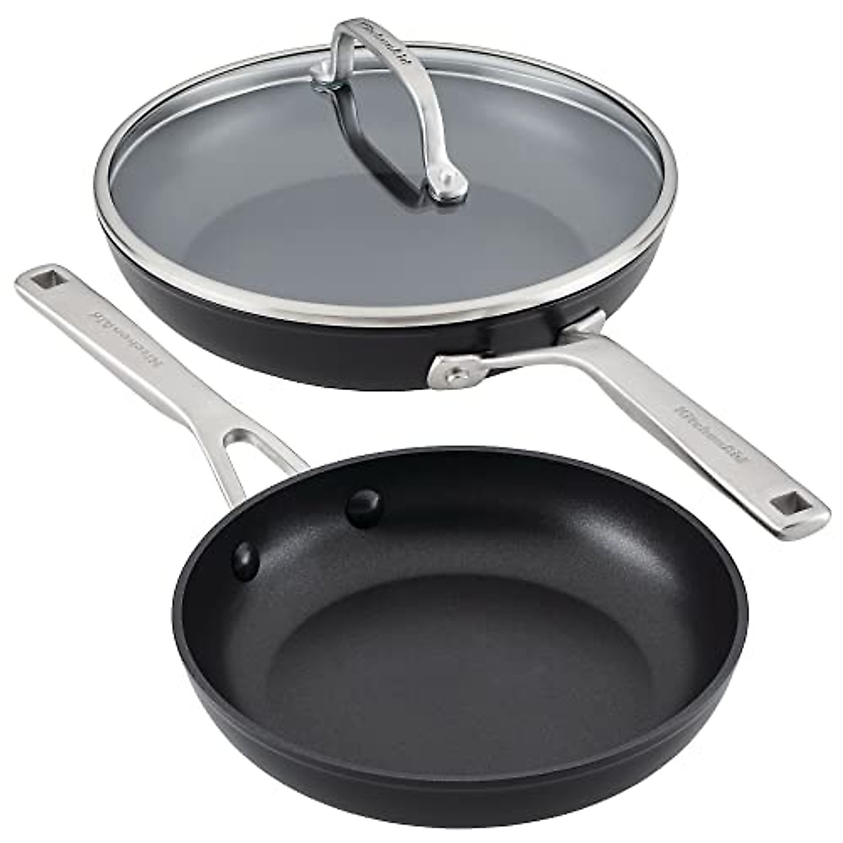 KitchenAid Hard Anodized Induction Nonstick Frying Pans/Skillet Set, 3 Piece - Matte Black