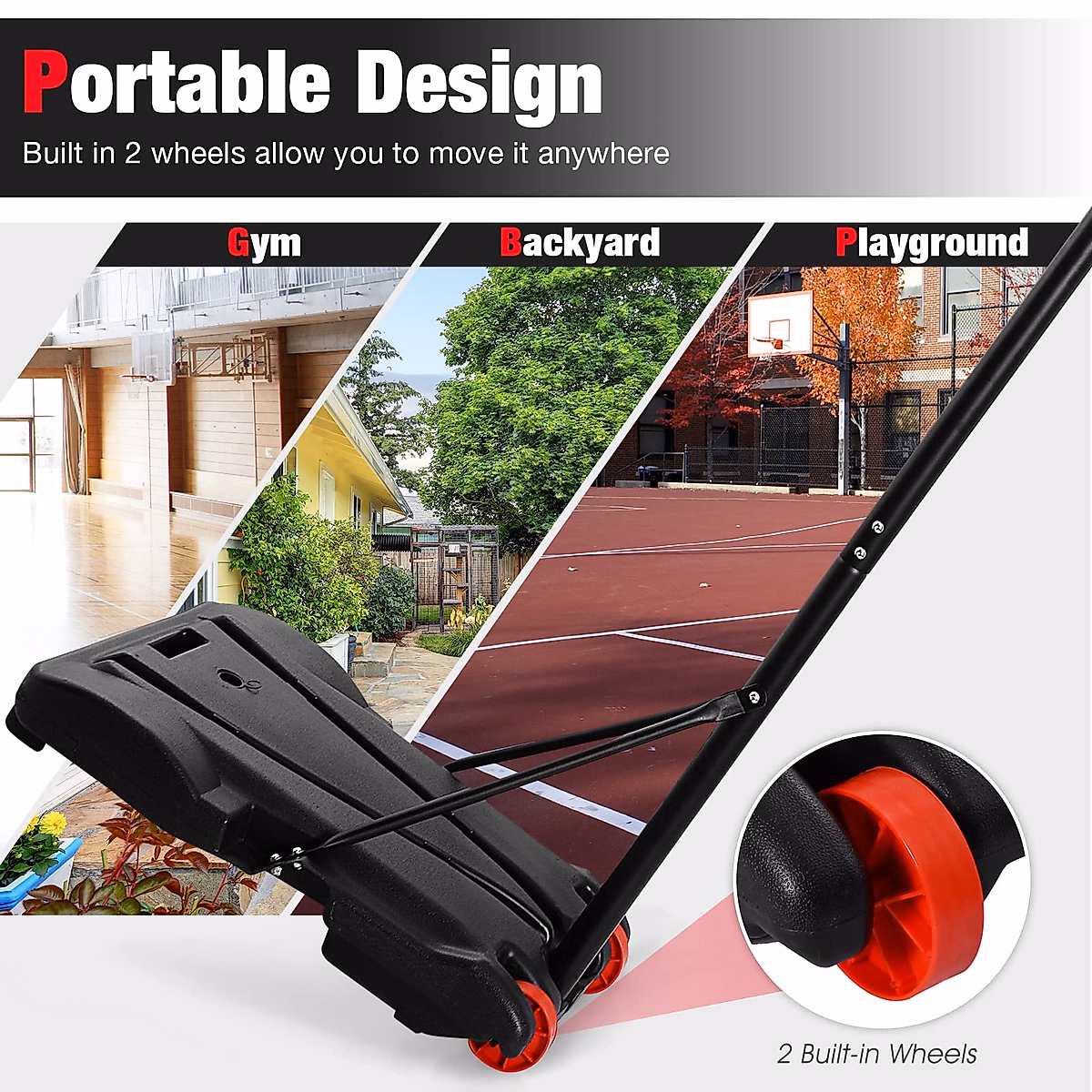 Goplus Portable Basketball Hoop, 7.1FT-8.1FT Height Adjustable Basketball Goal System with 28" Shatterproof Backboard, 2 Nets,16.5" Rim, Wheels, Indoor Outdoor Basketball Stand for Kids Teens Adults