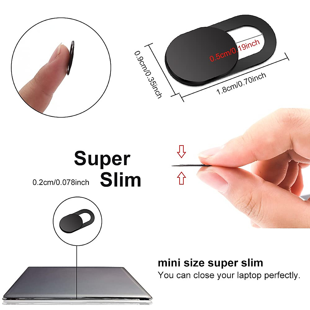 6PCS Ultra Slim Design Laptop Camera Covers Webcam Cover Security Camera Privacy Covers Protect Your Privacy Security for Mobile Phone, Laptop, PC