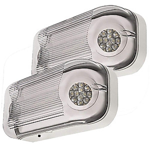 LFI Lights | Wet/Outdoor Location Rated Emergency Light | Two LED Adjustable Round Heads | Hardwired with Battery Backup | UL Listed | (2 Pack) | EL-WETLED