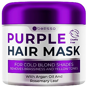 Purple Hair Mask - Deep Conditioner and Toner for Blonde, Brassy Hair - Hydrating Repair and After Bleach Treatment for Damaged and Dry Hair - Moisture Conditioning for Bleached Women and Men