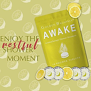 GoldenBauhinia Shower Steamers Aromatherapy - 16 Count Shower Bath Bombs for Women, Essential Oil Stress Relief and Relaxation Shower Tablets Gifts for Women and Men (Lemon)