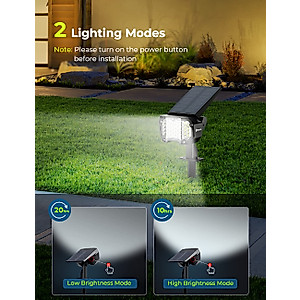 TeamMe 35 LEDs Solar Outdoor Lights, 2-in-1 Upgraded Solar Powered Landscape Spot Lights, Auto On/Off Wall Light for Garden Yard Driveway Pool, IP67 Waterproof Solar Flood Spotlights, 2 Packs
