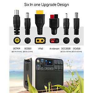 PNYZIK Upgraded 6-in-1 Solar Connector Kit for Portable Motors and Solar Panels/Motors, 100CM Universal Solar Adapter Connecting Harness with Female and Male Connectors, 1 Pc