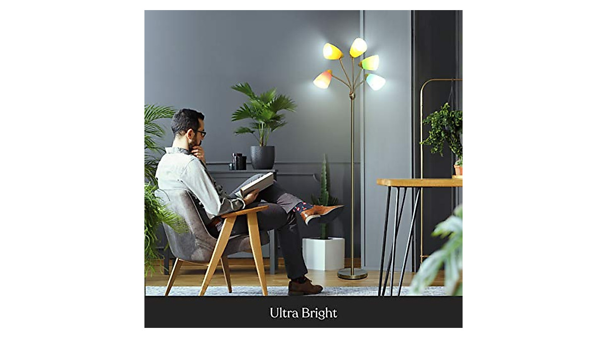 Brightech Medusa LED Floor Lamp - Dimmable, Multi-Head