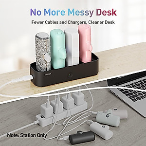 iWALK Charger Station for Portable Charger 4500mAh,4800mAh, 5000mAh, Power Bank for iPhone Charging Station Multiple USB-C Family-Sized Charger Station for Home(Station Only),Black