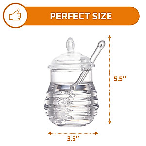 Bruntmor No Drip Honey Dispenser Jars - 9oz Syrup Bottles for Pancakes - Syrup Holder for Home Kitchen - Syrup and Honey Dispensing Container - Honeypot for Maple Syrup