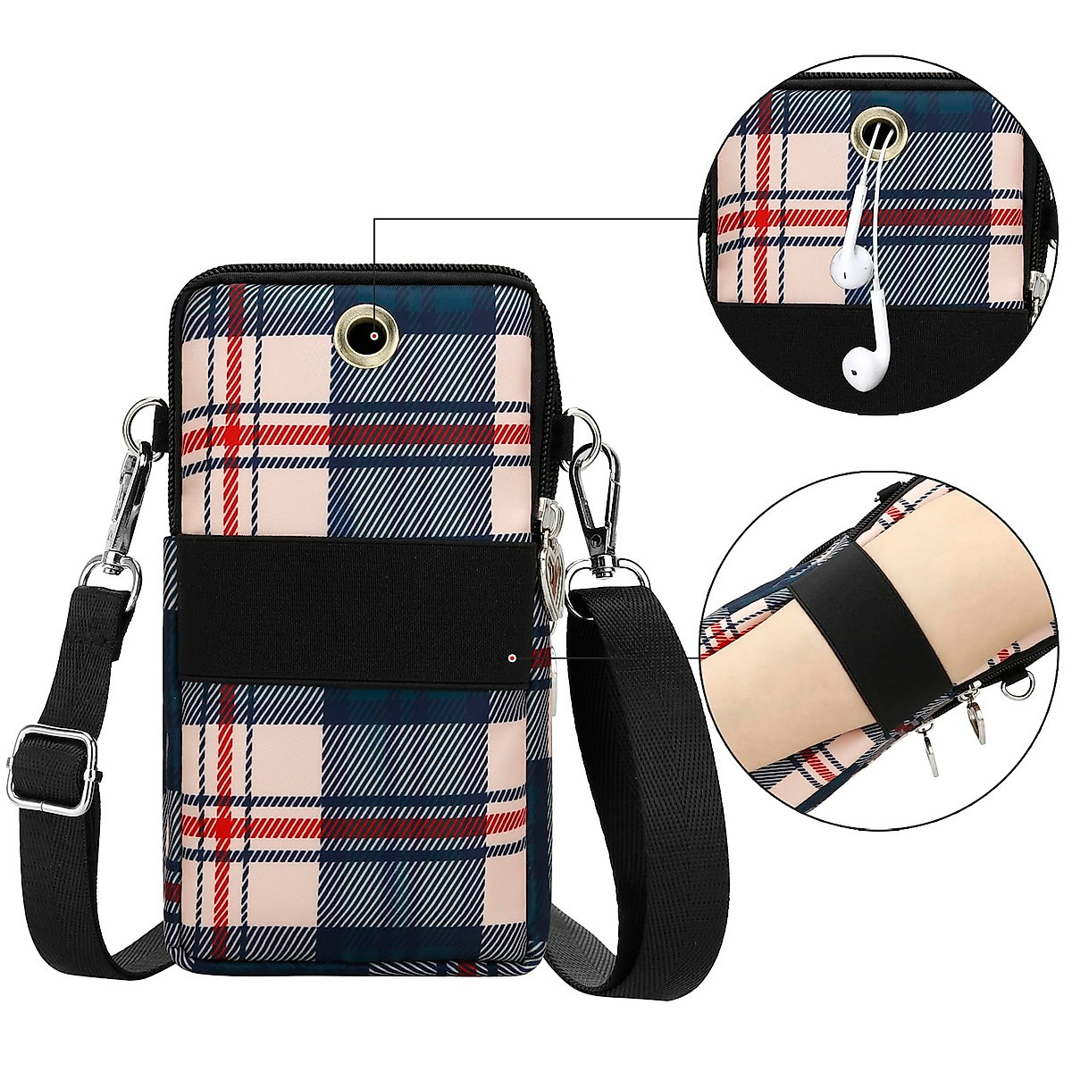 DOB SECHS Crossbody Wallet,Crossbody Bags for Women,phone purse,Shoulder Strap Wallet Pouch, for Women Mini Crossbody Sports Cell Phone Purse-Black