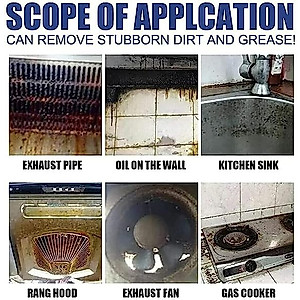 Foam heavy grease cleaner, kitchen power decontamination foam cleaner, general foam cleaning foam spray, stubborn grease decontamination spray, solid grease and detergent non flushing cleaning spray (100ml, 2 packs)