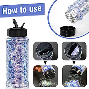 Christmas Glitter, 100g Cosmetic Craft Holographic Glitter for Epoxy Resin, Laser Snowflake Christmas Tree Flakes for Nails, Face, Make Up, Body, Tumblers, Chunky Glitter Festival Decor（SD-07）