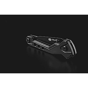 TRUE TRUEBLADE Lightweight Everyday Pocket Knife | Super Sharp Black Oxidized Stainless Steel Partially Serrated Pocket Knife