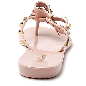 Melissa Womens Harmonic Studs Flip Flops Sandals Pink 9