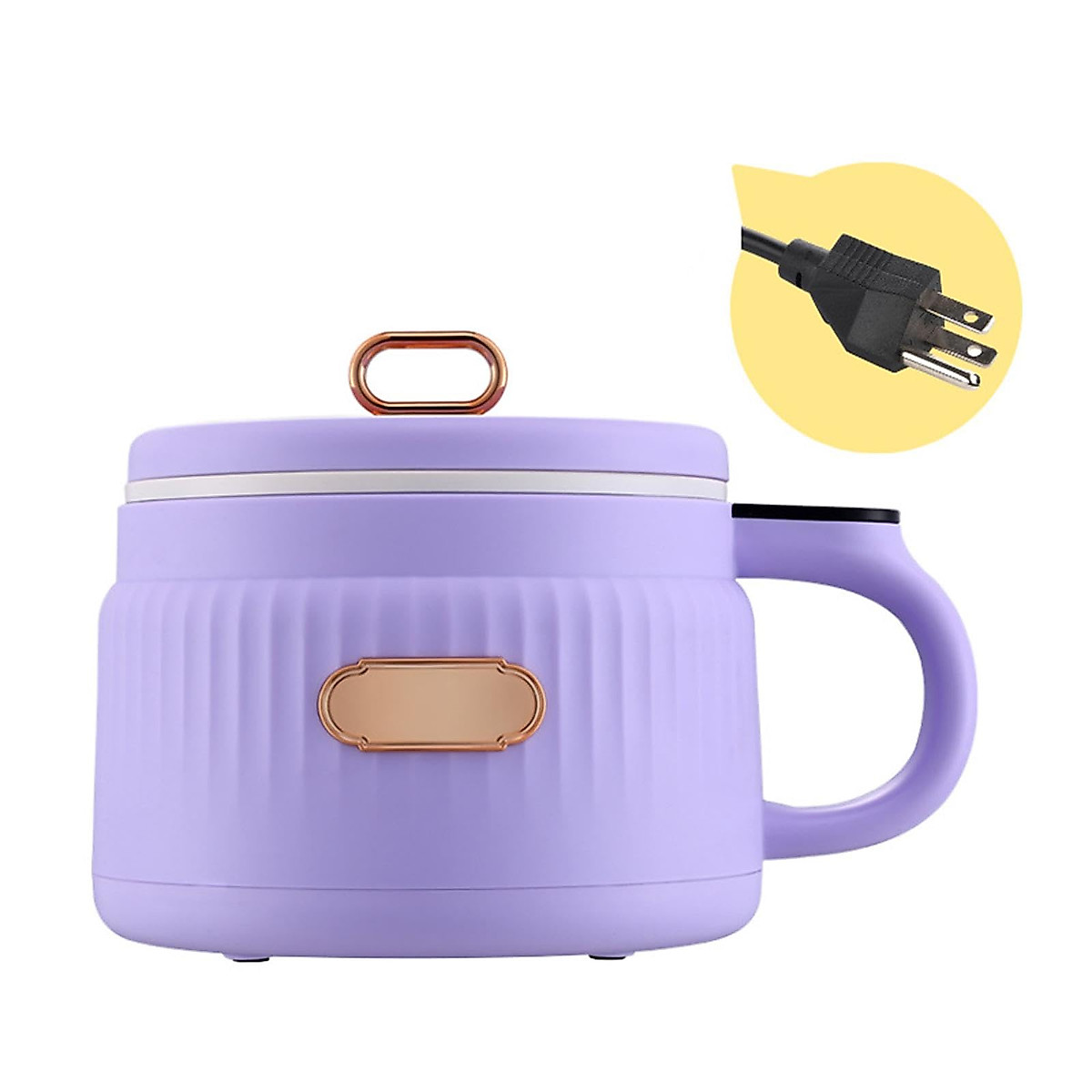 gazechimp Small Rice Cooker Electric Pot 110V 1.6L Electric Cooker Non-stick Pot Noodles Cooker for Travel Dormitory 1-2 Person Oatmeal, Violet