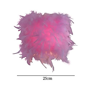 Gralara Feather Lampshade Minimalist Lamp Shade for Table Lamp, Wedding, Coffee Shop, Pink S