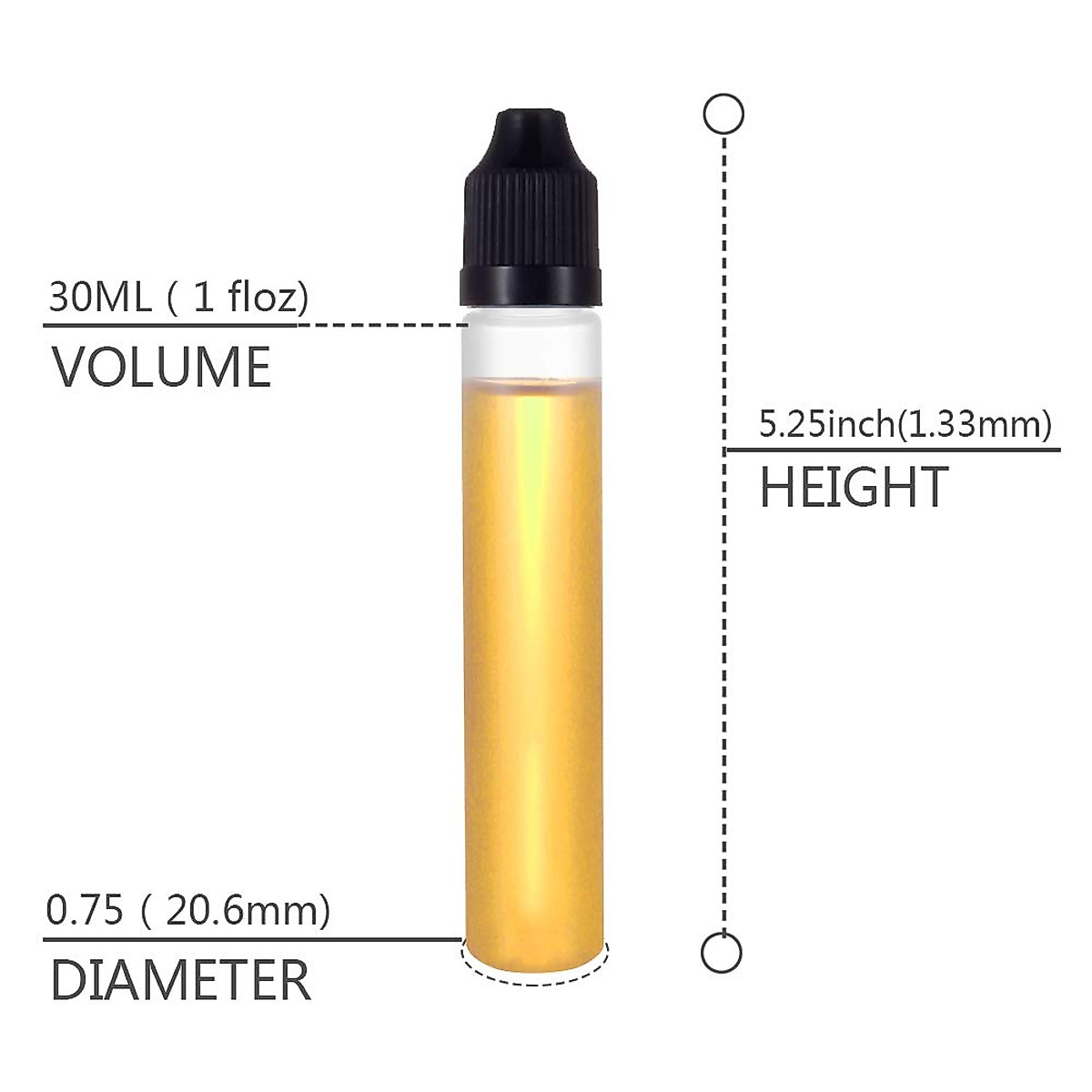 20 Pack 30mL LDPE Plastic Unicorn Dropper Bottle 1 oz E-liquid Ink Liquid Applicator Squeezable Bottles with Childproof Cap and Thin Tip (Black)