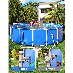 POOLHACKER Pool Plunger Valve Plus for Above Ground Pool- Pool Pipe Holder with Plunger Valve for Pool Parts and Accessories, Shut Off Valve for Above Ground Pool, Replacement for Pool Fittings