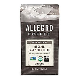 Allegro Coffee Organic Early Bird Blend Ground Coffee, 12 oz