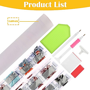 CEOVR Halloween Diamond Painting Kits for Adults, Round Full Drill Halloween Diamond Art Painting Kits, 5d Halloween Diamond Painting Kits for Beginners Diamond Beads Gem Painting Art Kits 12x16 inch