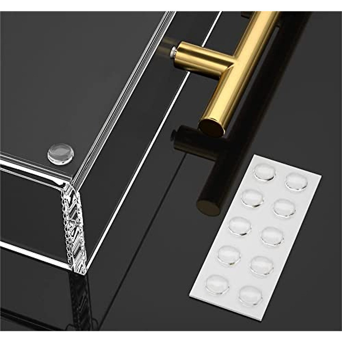 11x14 Clear Acrylic Tray with Gold Handle,Rectangular Acrylic Decorative Tray for Home Decor,Party,Ottoman,Makeup,Spill-Proof Acrylic Serving Tray for Food,Breakfast,Coffee