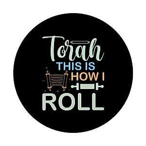 Simchat Torah Scroll This Is How I Roll Bar Bat Mitzvah Gift PopSockets Standard PopGrip