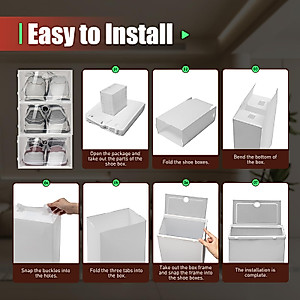 LIYUANJUN Stackable Shoe Box, 20Pcs Shoe Storage Box Shoe Sneaker Organizer DIY Shoe Stand Containers for Women Men Putting Slippers Boots in Living Room Hallway Transparent