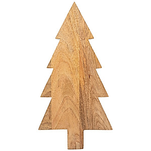 Mary Square Natural Brown Christmas Tree 15 x 7.5 Mango Wood Christmas Cheese Cutting Board