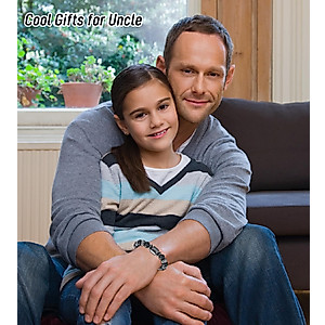 Easter Gifts for Uncle, Uncle Gifts, Uncle Bracelets for Men Fathers Day Birthday Gifts Idea Stocking Stuffers Cool Small Best Uncle Ever Gifts from Niece