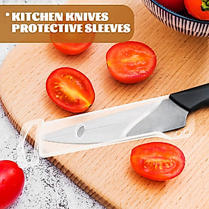 Luxshiny Knoves 6pcs Plastic Knife Case Clear Covers Sleeves Knives Guard Universal Sheath Blade Guards Protector for Bread Carving Chef Cleaver Kitchen Knife 13.5X3.85X0.5CM Chef Backpack