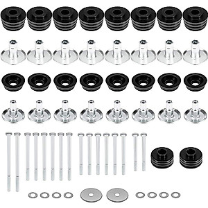 KF04060BK Body Mount Bushing Kit Fit for Ford 2008-2016 F250 F350 Super Duty 2WD 4WD Steel Sleeves & Hardware & Polyurethane Body Cab Mounts (black)