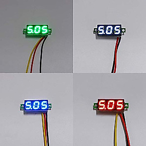 MCIGICM Voltage Tester, 2.5V-30V Mini Digital DC Voltmeter with 0.28 inch LED Display (5 Pcs)