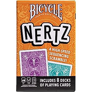Bicycle Nertz Playing Card Game, 8 Decks of Playing Cards, Fast, Fun, Competitive Multiplayer Solitaire Game, Up to 8 Players, Jumbo Index