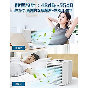 Breezewell Evaporative Air Cooler, 2000mAH Battery Powered Small Room Cooler w/Humidifier