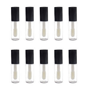 Honbay 10PCS 1.2ml Mini Reusable Clear Empty Lip Gloss Containers Travel Empty Lip Gloss Bottle Tube Vials for Lipstick Samples, Lip Balms