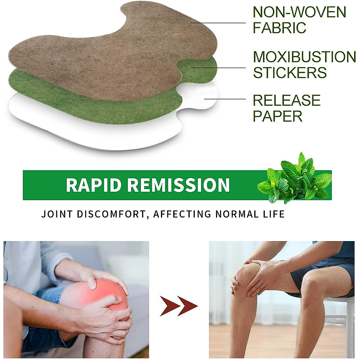 Edumaision Natural Knee Joint Patches 36Pcs, Joint Patches, Knee Joint Relief Patches