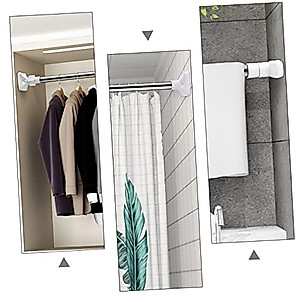 Cabilock 1pc Hole-free Telescopic Rod Stainless Steel Shower Curtain Rod Spring Curtains Adjustable Curtain Rod Spring Rods for Curtains Bathroom Slippers Shelf Adjustable Closet Rod Towel