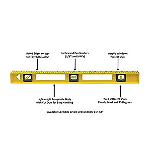 Swanson Tool Co PL0048 Poly Level 48-Inch (Yellow)
