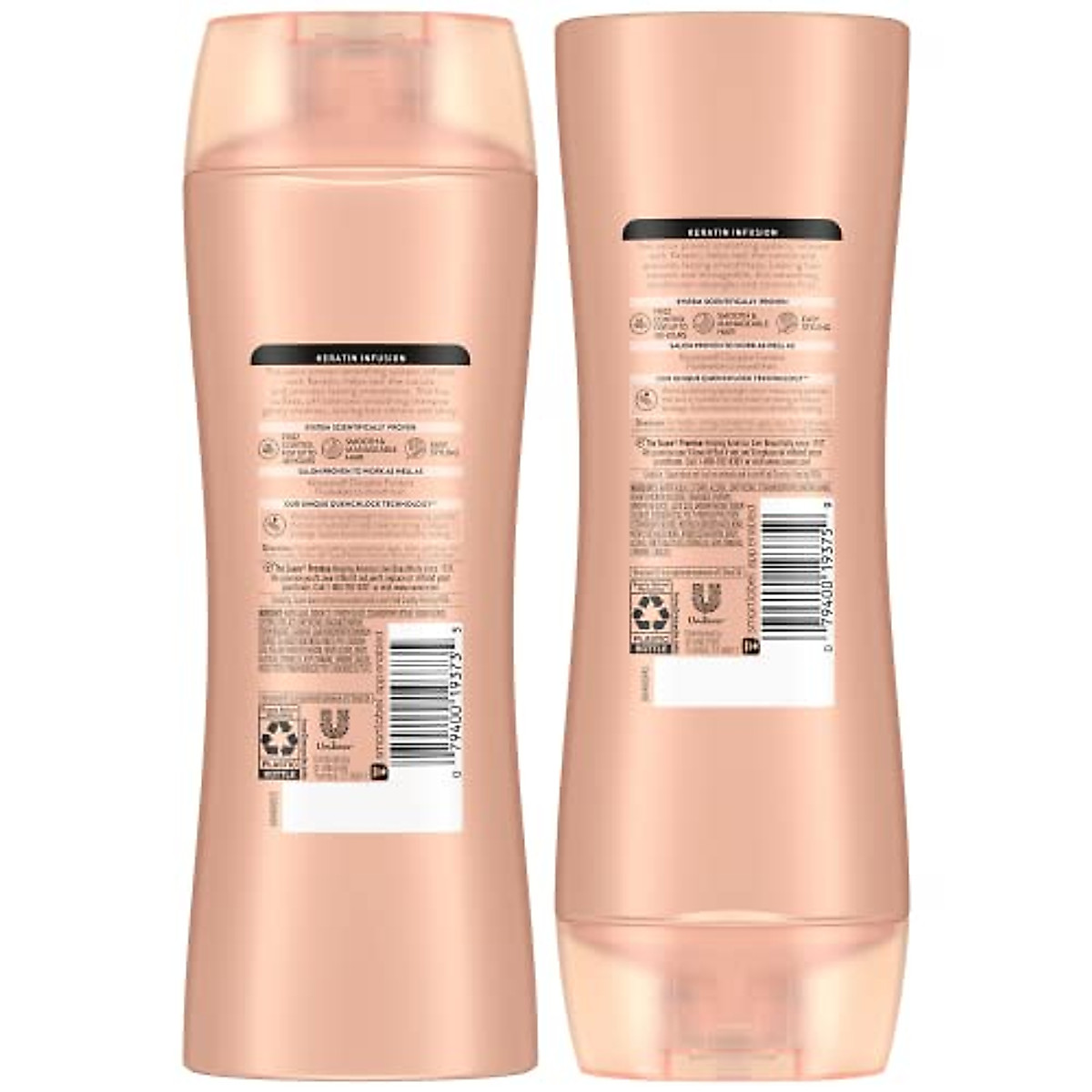 Suave Keratin Shampoo and Conditioner, Keratin Infusion Smoothing System, Suave Shampoo and Conditioner Set - 12.6 Oz Ea (2 Piece Bundle)