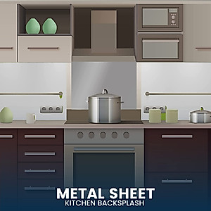 24" x 36" Reversible Metal Backsplash Matching screws | Compatible with Broan-NuTone SP3004 - Ultra Flat and Flushed Metal Panel Splatter Guard for Stovetop Easy Installation