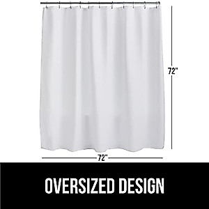 Gorilla Grip Waffle Shower Curtain, Thick Weighted Fabric, Wrinkle and Rust Resistant, Classic Hotel Quality Design, Heavy Duty Long Curtains for Bathroom Showers, Bath Tubs, Machine Wash, 72x72 White