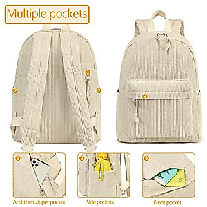BTOOP Mini Backpack Womens Girls Corduroy Small Backpacks Purse Little Bookbag for Teens Adult Casual School Travel Daypack