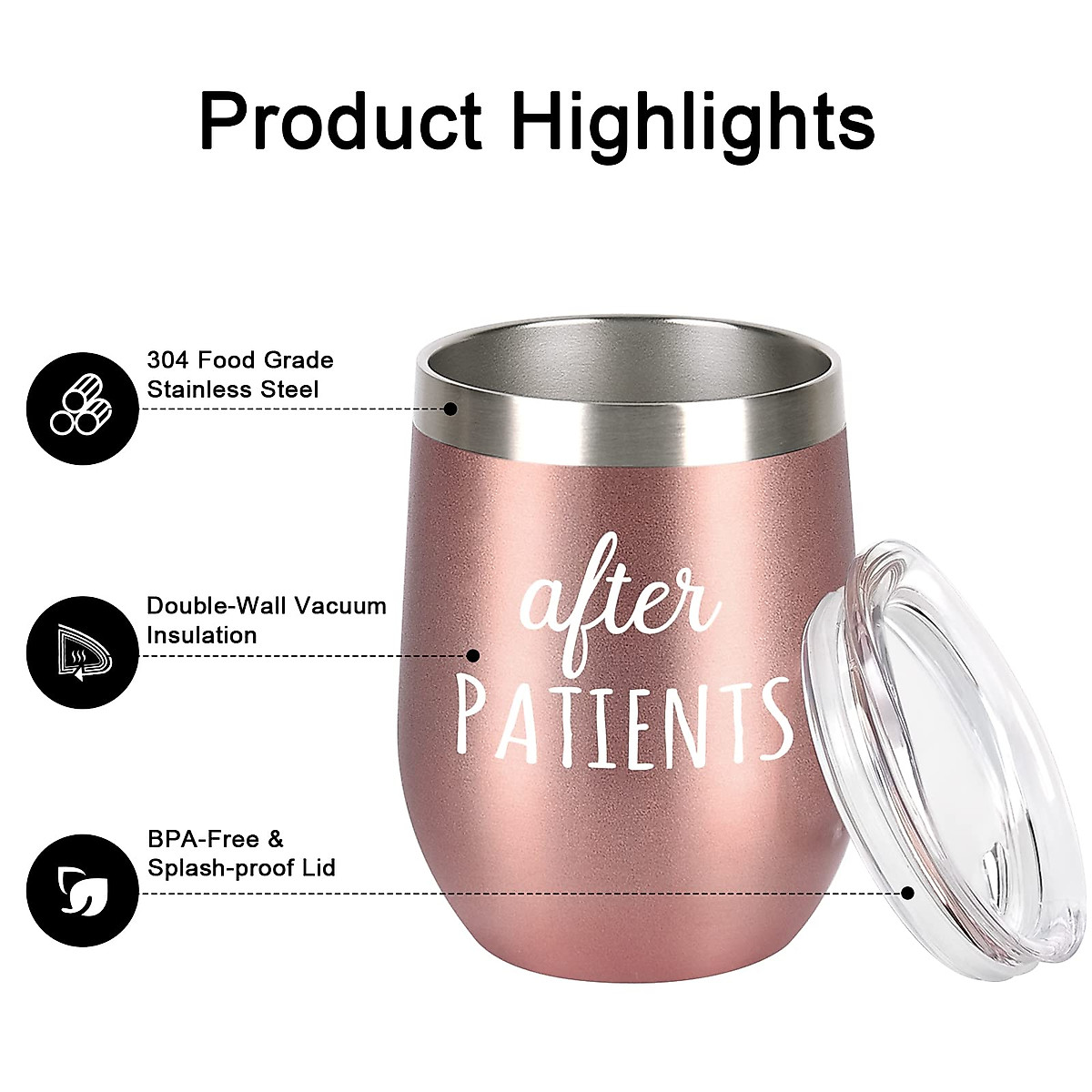 Lifecapido Before Patients After Patients Set, Nurse Week Appreciation Gifts for Nurse Practitioner Doctor Hygienist Physician Dentist Women, 11oz Coffee Mug and 12oz Stainless Steel Wine Tumbler Set